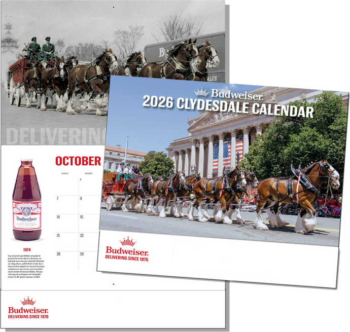 Budweiser Holiday 2026 Clydesdale Calendar – EP Bud Store